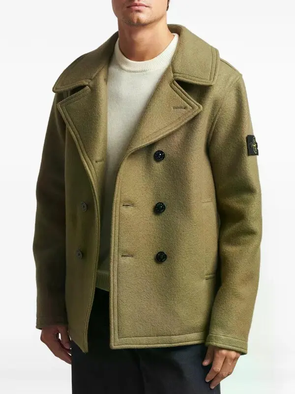 Stone Island 4100040 Heavy Melton Peacoat - Green