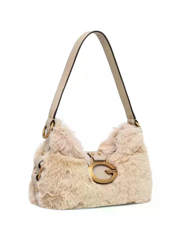Guess Camden Mini Faux Fur Shoulder Bag - Neutrals