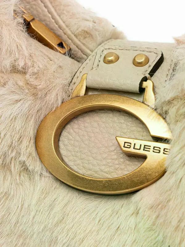 Guess Camden Mini Faux Fur Shoulder Bag - Neutrals