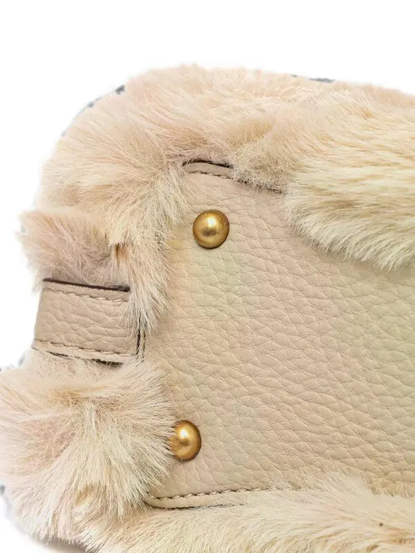 Guess Camden Mini Faux Fur Shoulder Bag - Neutrals