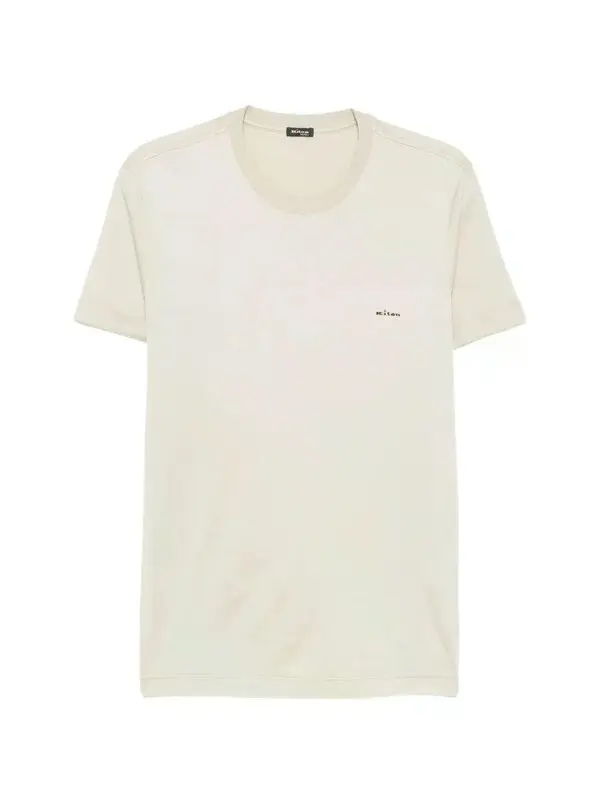 Kiton Logo-embroidered T-shirt - Neutrals