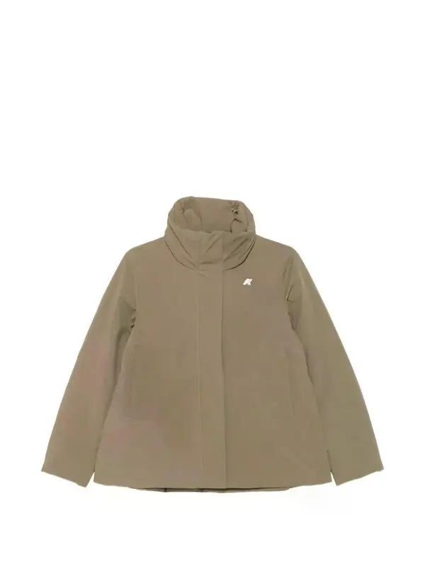 K-WAY Logo-patch Funnel-neck Jacket - Neutrals