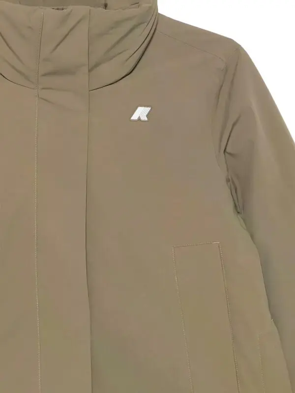 K-WAY Logo-patch Funnel-neck Jacket - Neutrals
