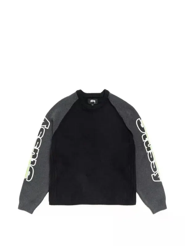 StÜssy Logo-print Raglan-sleeves Sweatshirt - Black