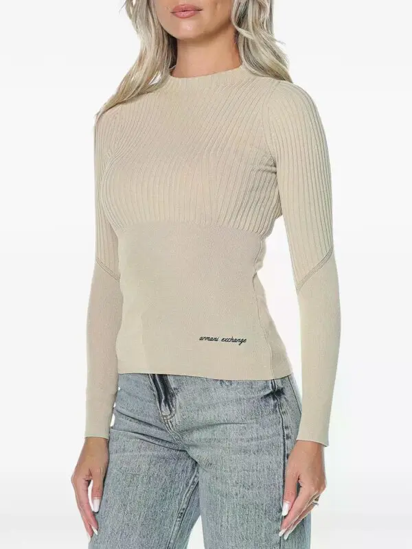 Armani Exchange Ribbed-knit Logo-print Sweater