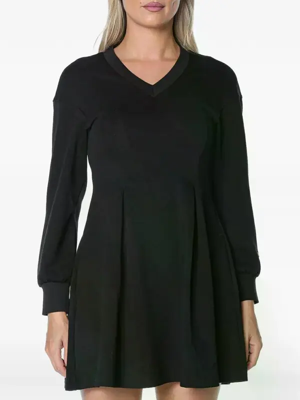 Armani Exchange Pleated Long-sleeve Mini Dress