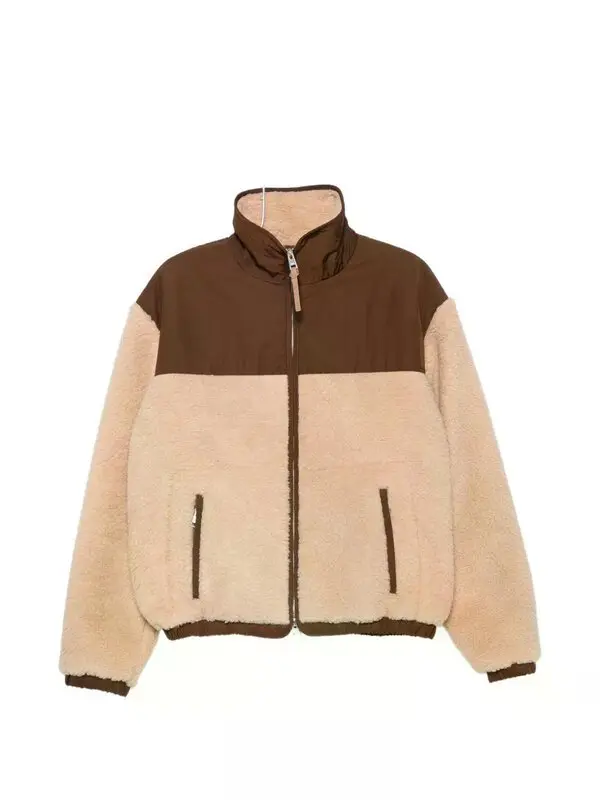 AMI Paris Fleece-texture Panelled Jacket - Neutrals