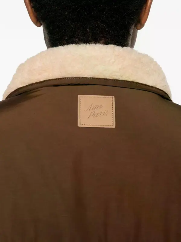 AMI Paris Fleece-texture Panelled Jacket - Neutrals