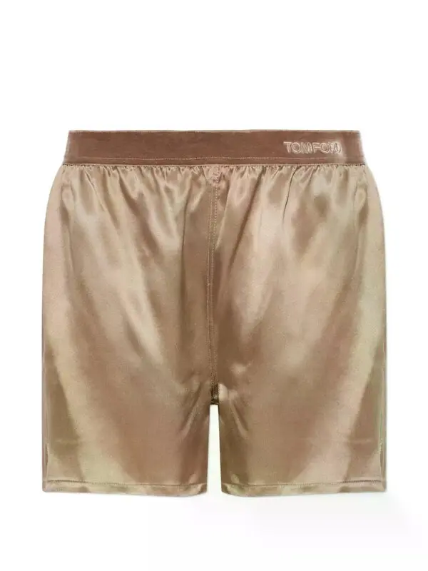TOM FORD Logo-waistband Shorts - Neutrals