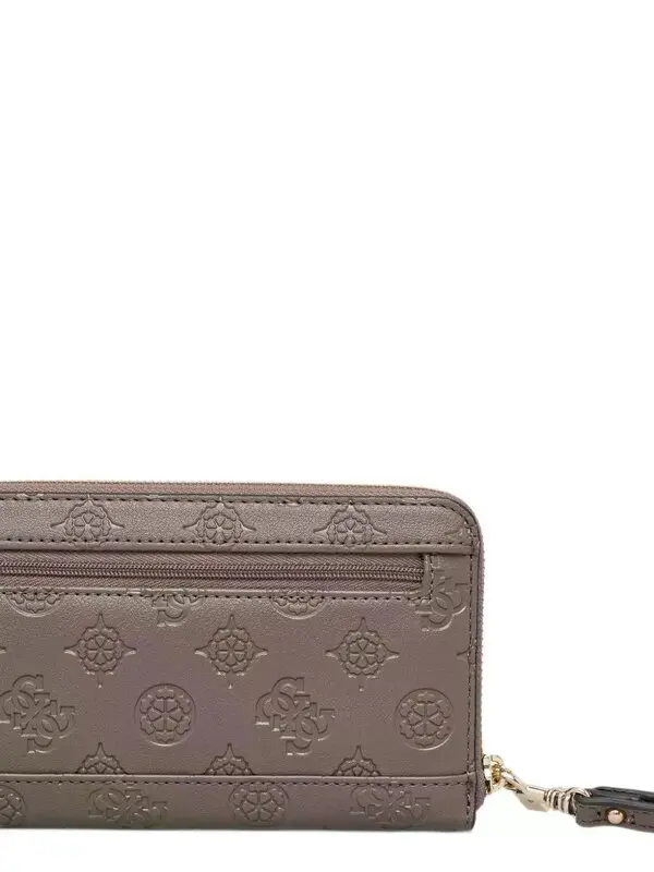 Guess Carmella Logo-embossed Zip-around Wallet - Neutrals