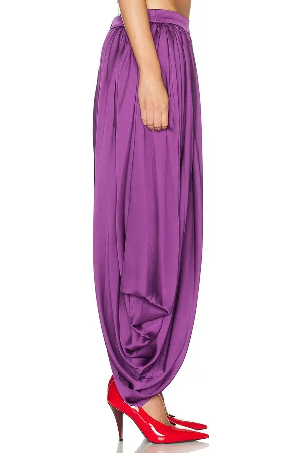 Burc Akyol Satin Sultan Trouser In Purple