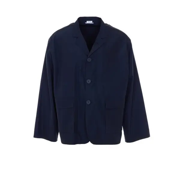 Thom Browne Light Memory Tech Packable Sportcoat With Logo Print - Blue