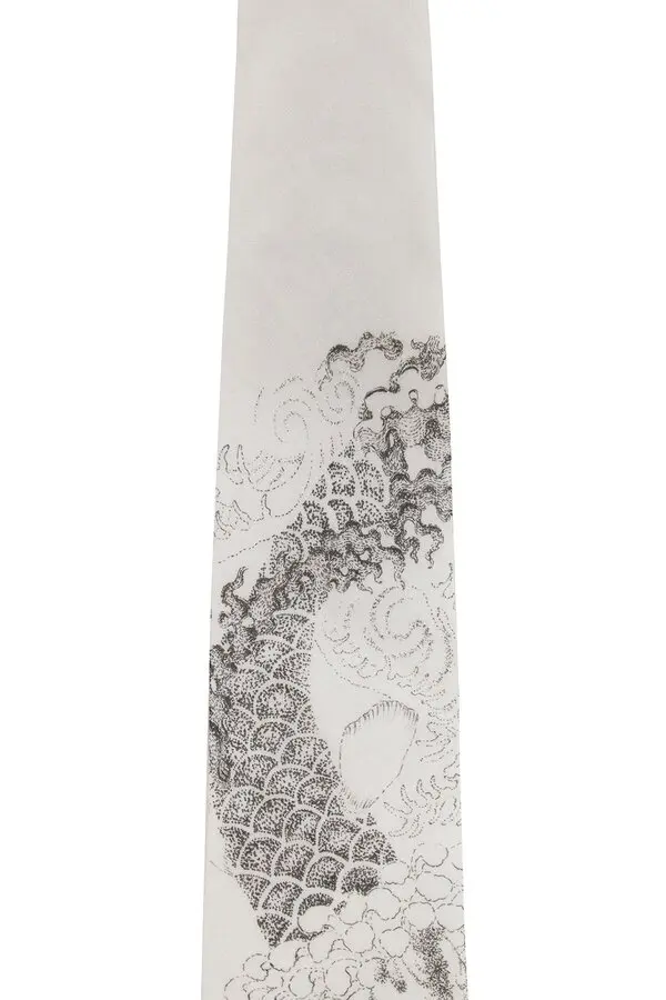 Our Legacy Tie In White - Sprouting Ocean Print