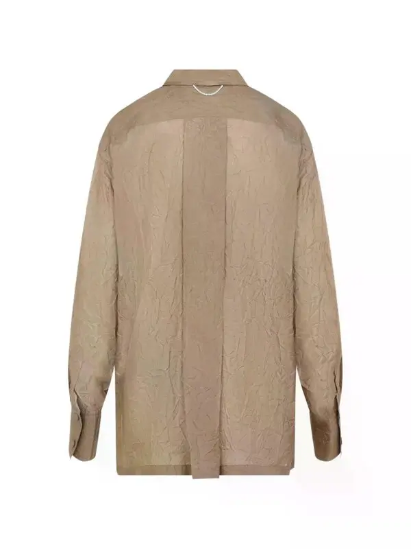 Carven Crinkled Silk Shirt - Neutrals