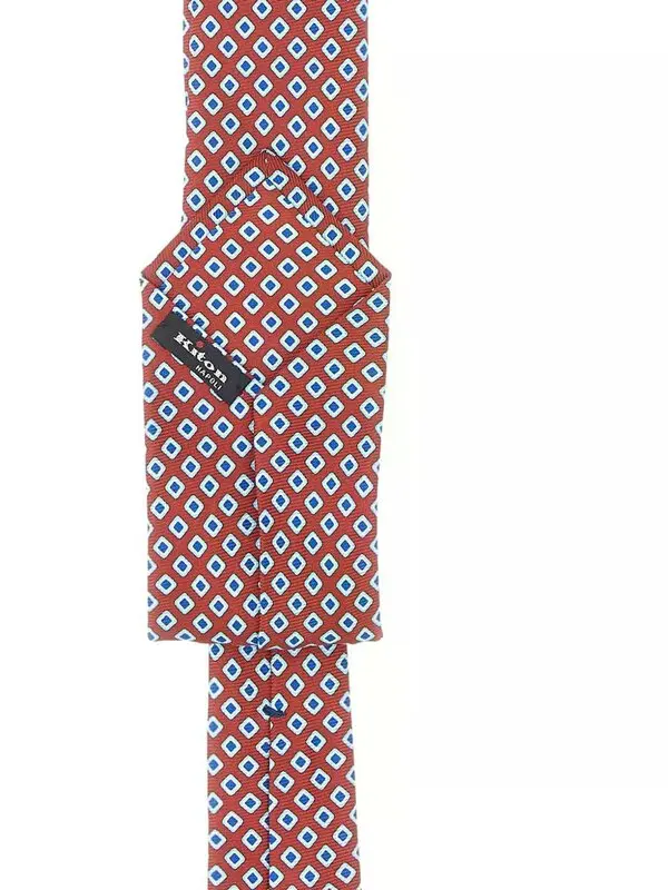 Kiton Geometric-print Silk Tie