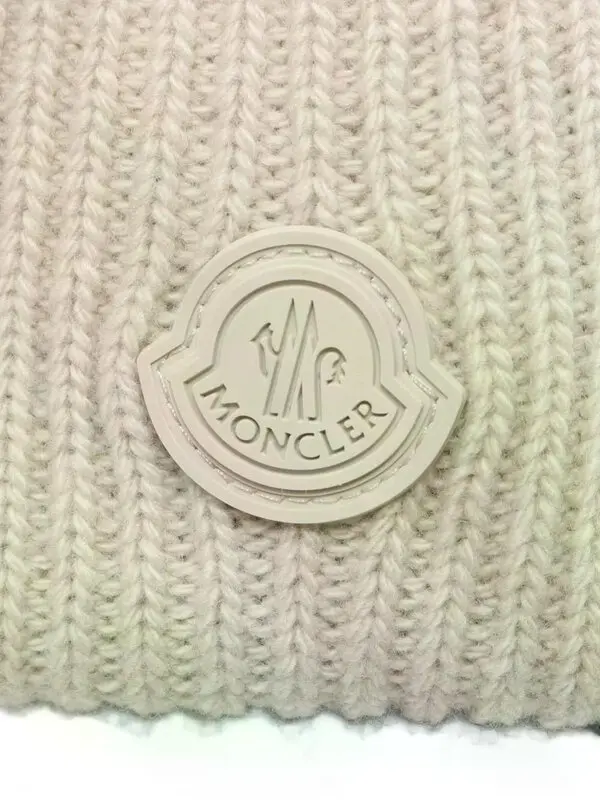 Moncler 2020s Logo-patch Ribbed-knit Beanie Hat