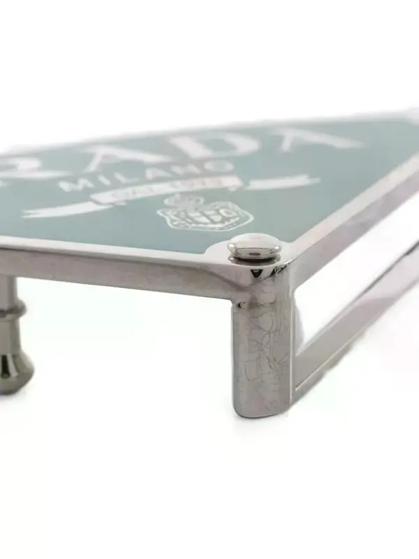 Prada 2010s Triangle Logo Belt Buckle