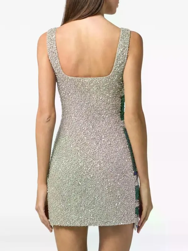 Philipp Plein Crystal-embellished Slit-detail Mini Dress