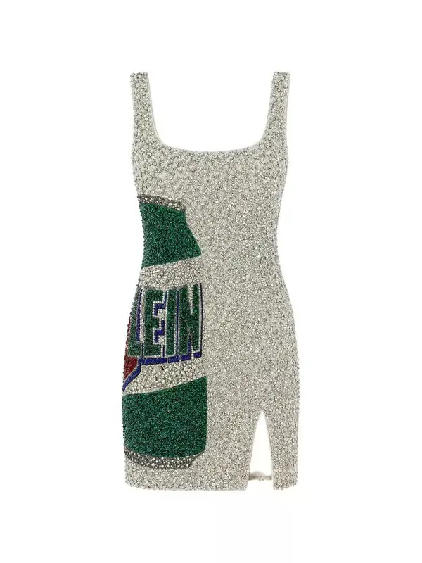 Philipp Plein Crystal-embellished Slit-detail Mini Dress