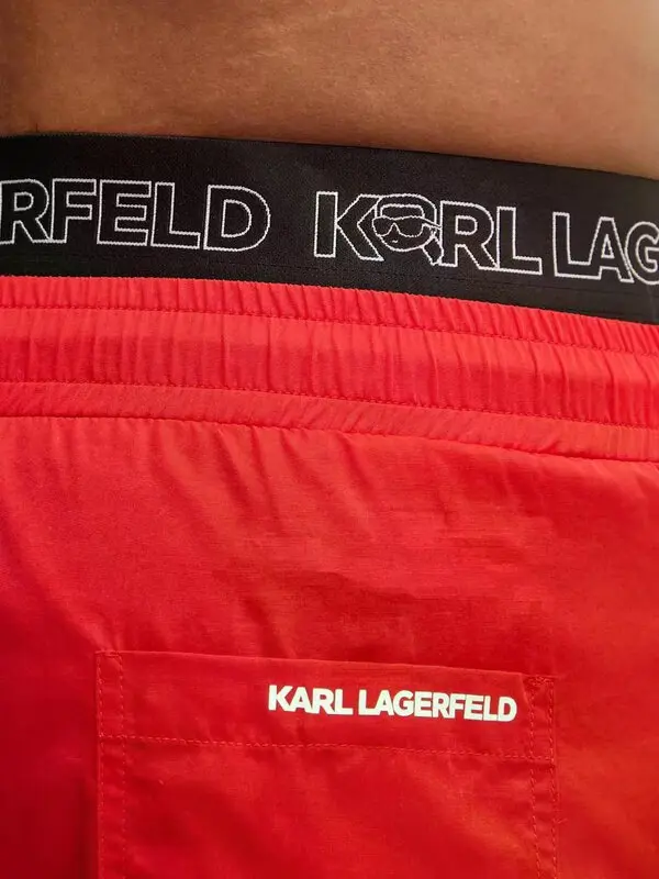 Karl Lagerfeld Logo-waistband Drawstring Swim Shorts