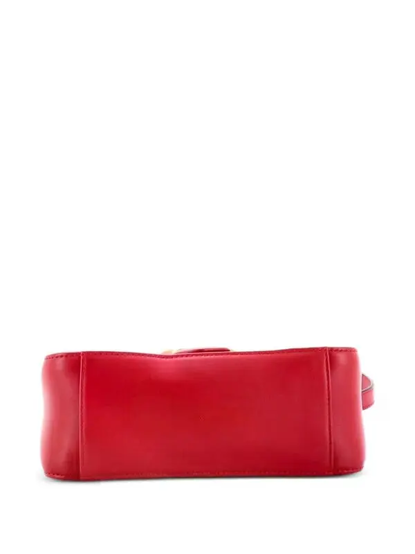 Gucci Gg Marmont Top Handle Flap Bag Matelasse Leather Mini Satchel