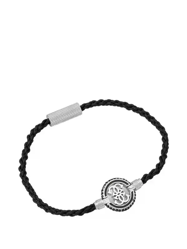 Guess Braided Logo-plaque Bracelets - Silver