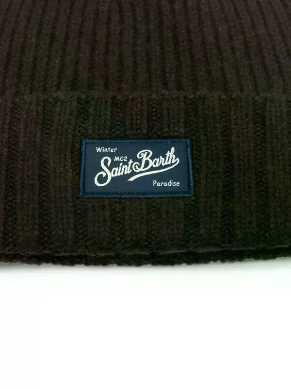 MC2 SAINT BARTH Sheldon Logo-patch Ribbed-knit Beanie Hat