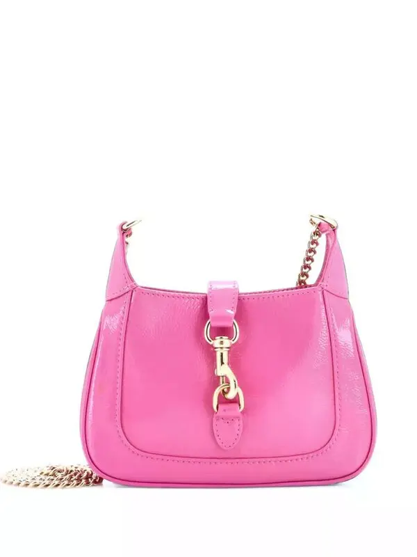 Gucci Jackie Notte Chain Patent Mini Hobo Bag - Pink