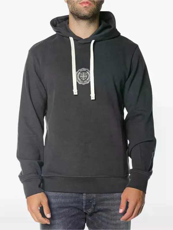 Armani Exchange Logo-patch Drawstring Hoodie - Grey