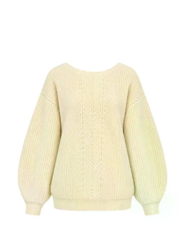SEMICOUTURE Open-back Ribbed-knit Jumper
