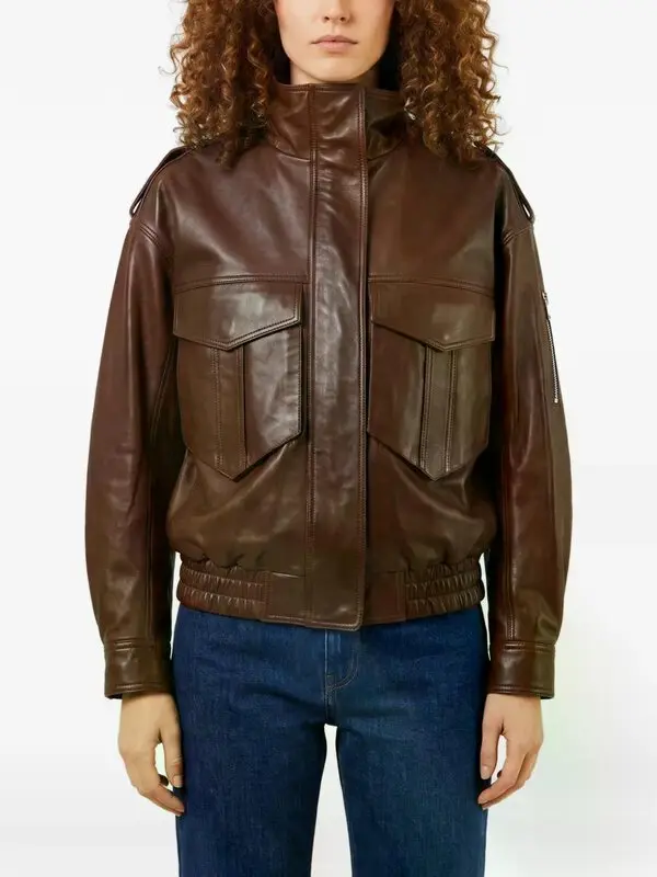 THE FRANKIE SHOP Leather Bomber Jacket