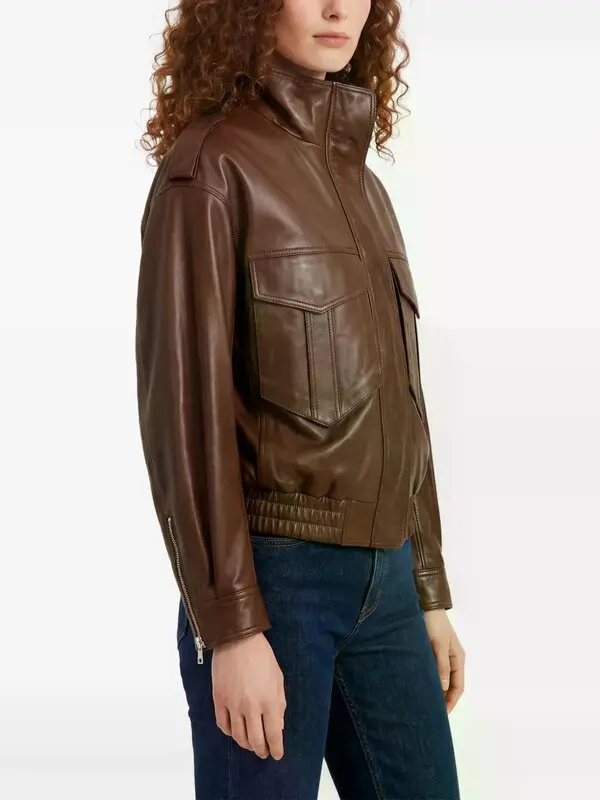 THE FRANKIE SHOP Leather Bomber Jacket