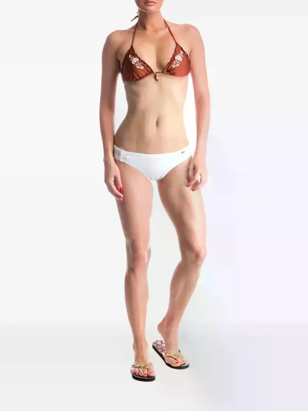 BANANA MOON Ciro Embroidered Ruffled Bikini Top
