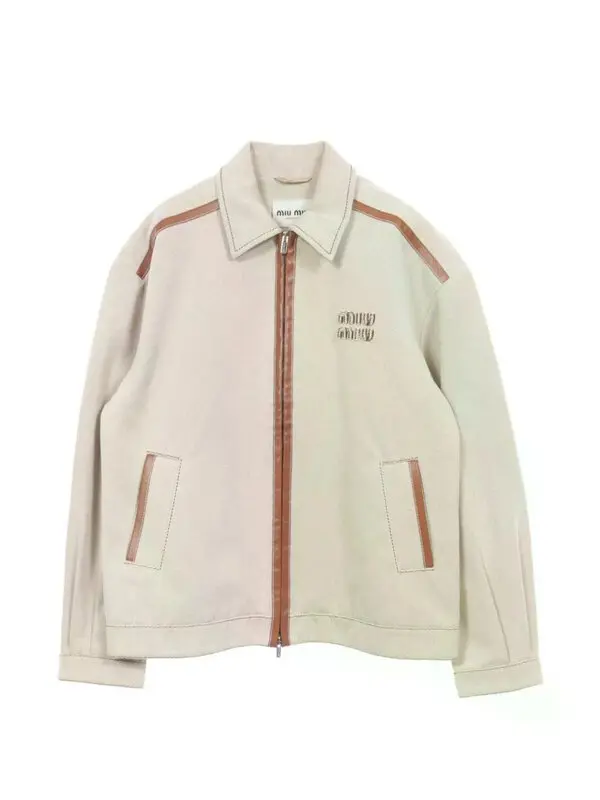 Miu Miu 2010s Jacquard Canvas Jacket - Neutrals