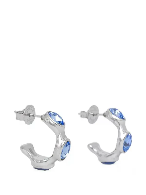 Guess Divine Crystal-embellished Hoop Earrings - Silver