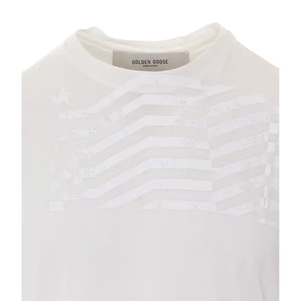 GOLDEN GOOSE Journey T-shirt With Flag Print