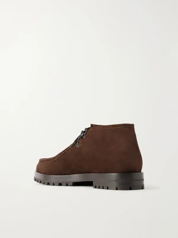 Manolo Blahnik Hawick Suede Lace-up Boots