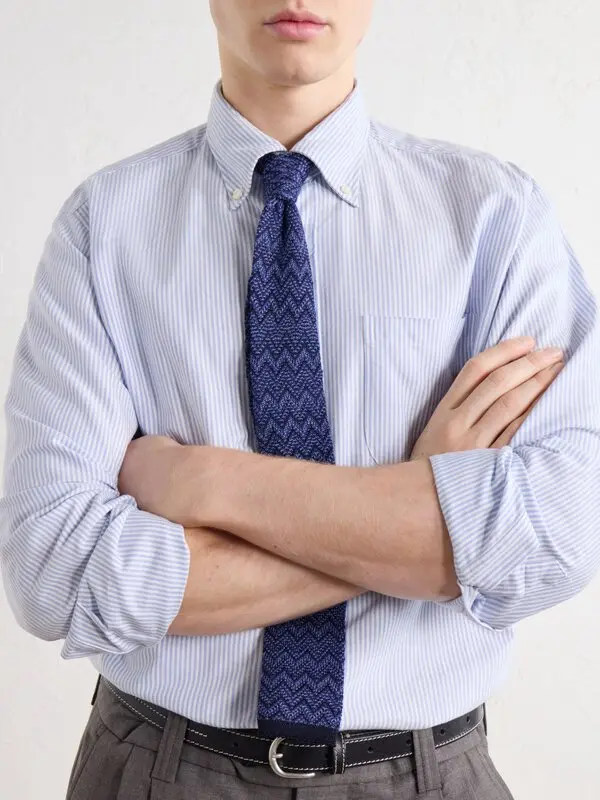 Missoni Striped Crochet-knit Wool And Silk-blend Tie