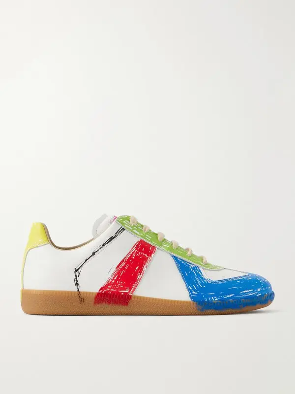 MAISON MARGIELA Replica Painted-effect Leather Sneakers