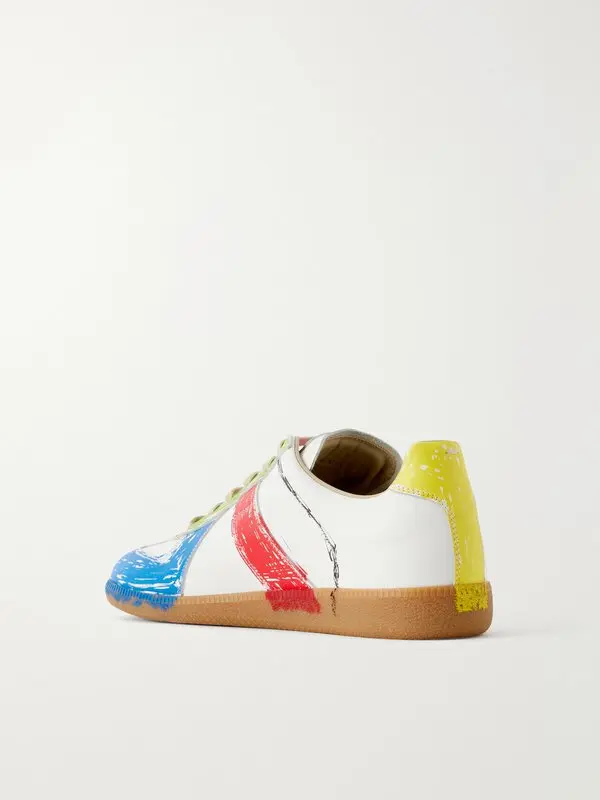 MAISON MARGIELA Replica Painted-effect Leather Sneakers