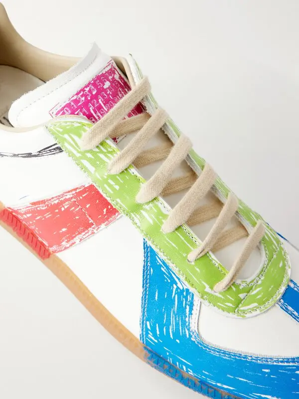 MAISON MARGIELA Replica Painted-effect Leather Sneakers