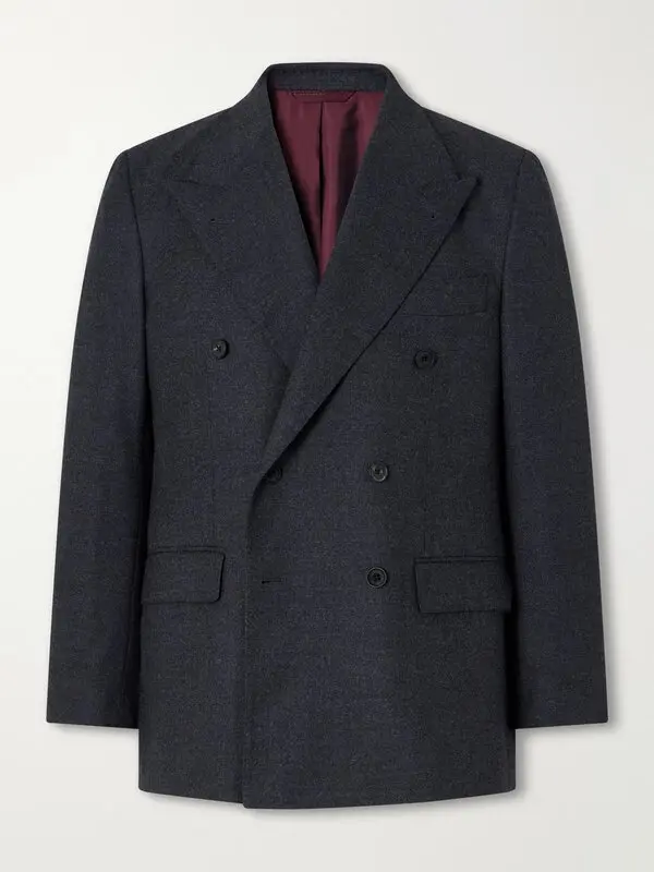 Rubinacci Double-breasted Virgin Wool-twill Blazer