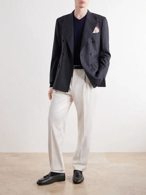 Rubinacci Double-breasted Virgin Wool-twill Blazer
