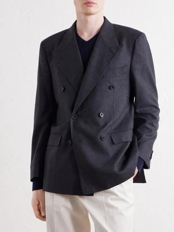 Rubinacci Double-breasted Virgin Wool-twill Blazer