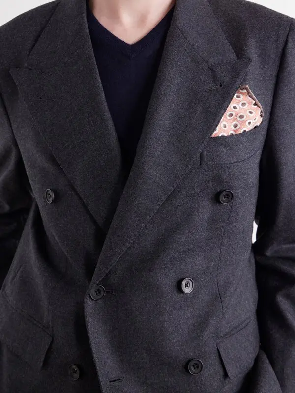 Rubinacci Double-breasted Virgin Wool-twill Blazer