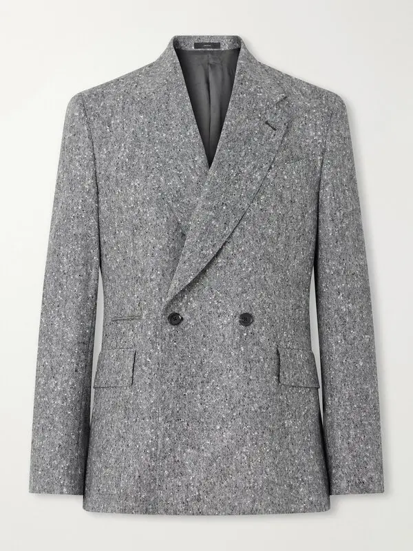 Paul Smith Double-breasted Donegal Wool-tweed Blazer