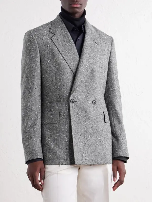 Paul Smith Double-breasted Donegal Wool-tweed Blazer