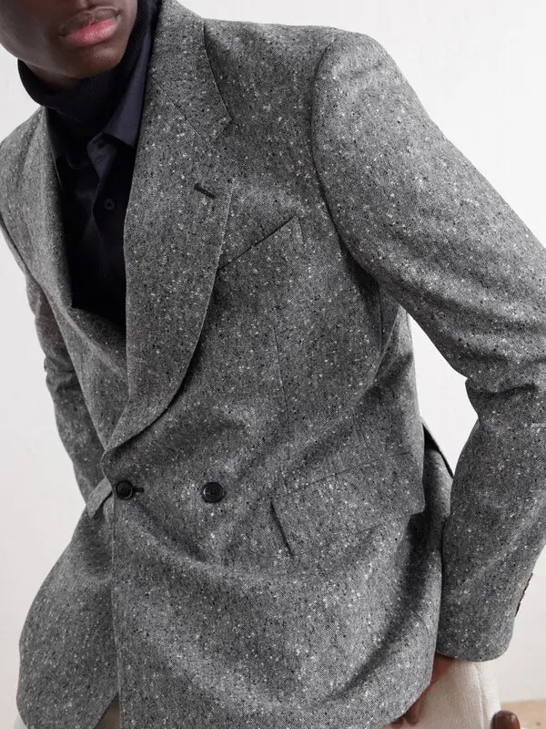 Paul Smith Double-breasted Donegal Wool-tweed Blazer