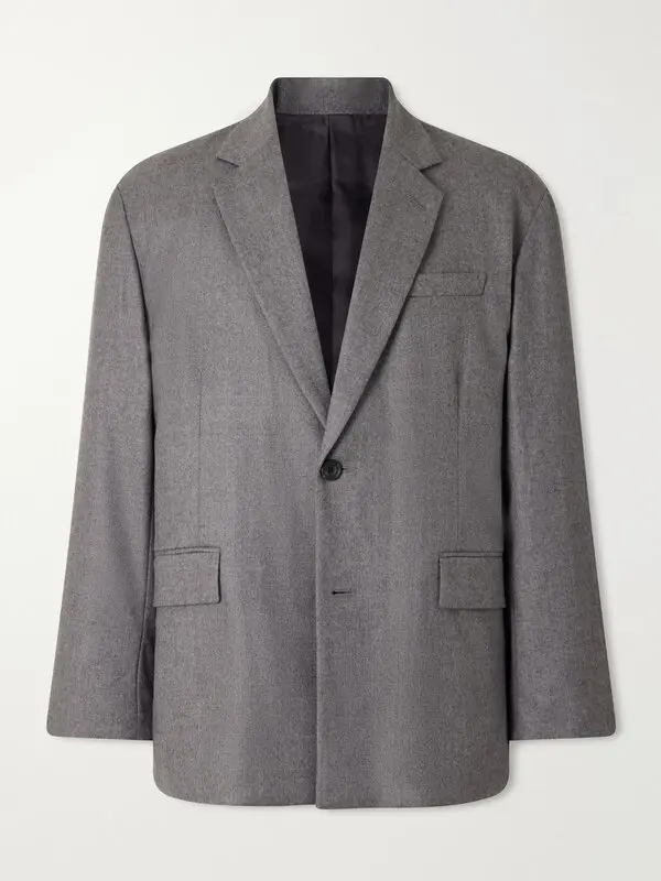 SSSTEIN Oversized Wool-blend Flannel Blazer