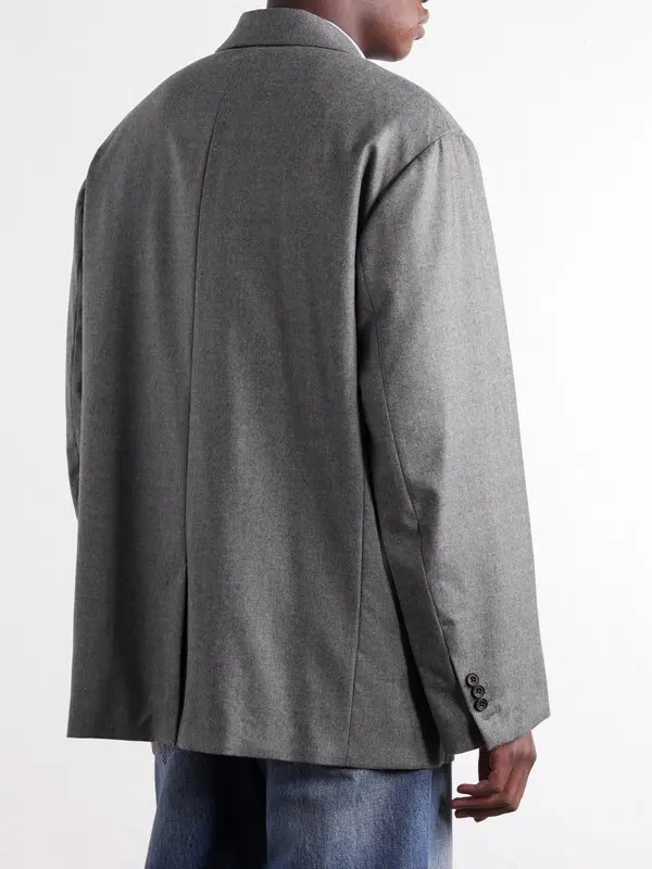 SSSTEIN Oversized Wool-blend Flannel Blazer